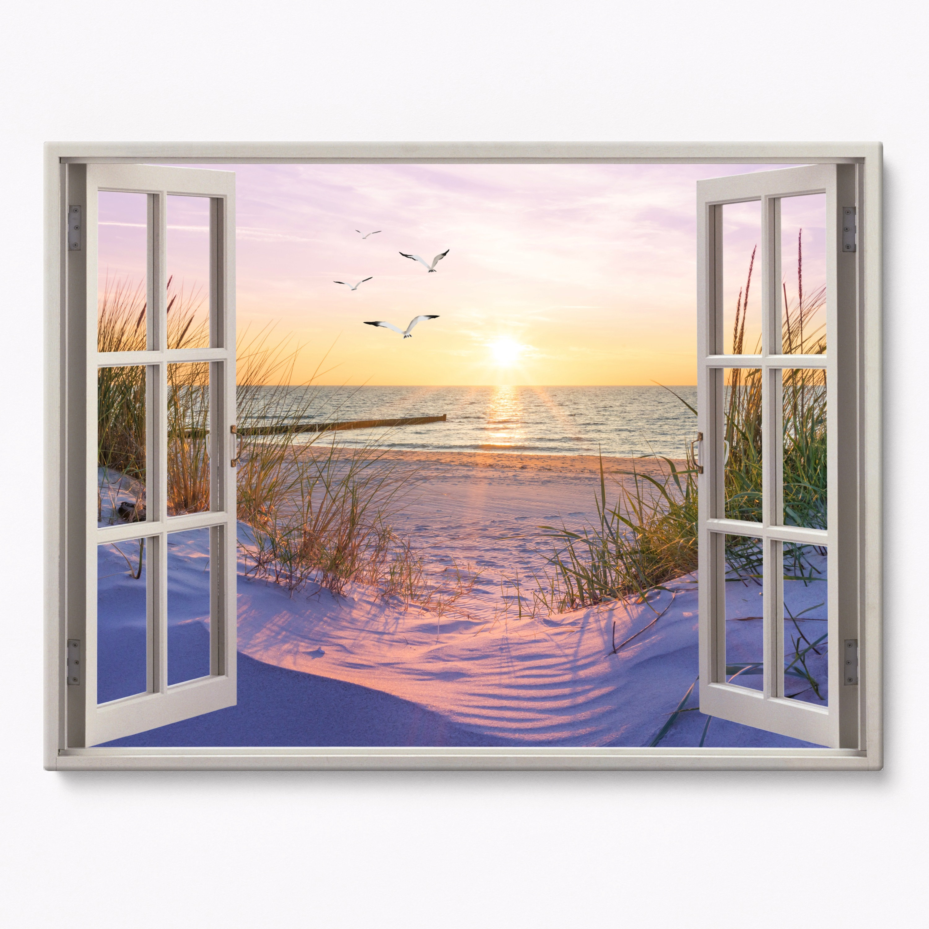 Sand Dune Beach Window View, Window Frame Style Modern, Beach House ...