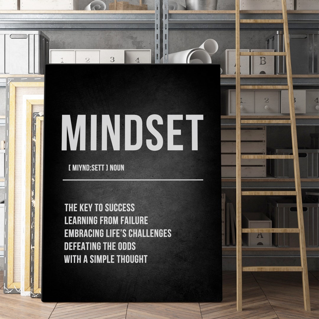 Mindset Definition Print, Gift for Him, Mindset Noun, Motivational ...