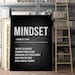 Mindset Definition Print, Gift for Him, Mindset Noun, Motivational ...
