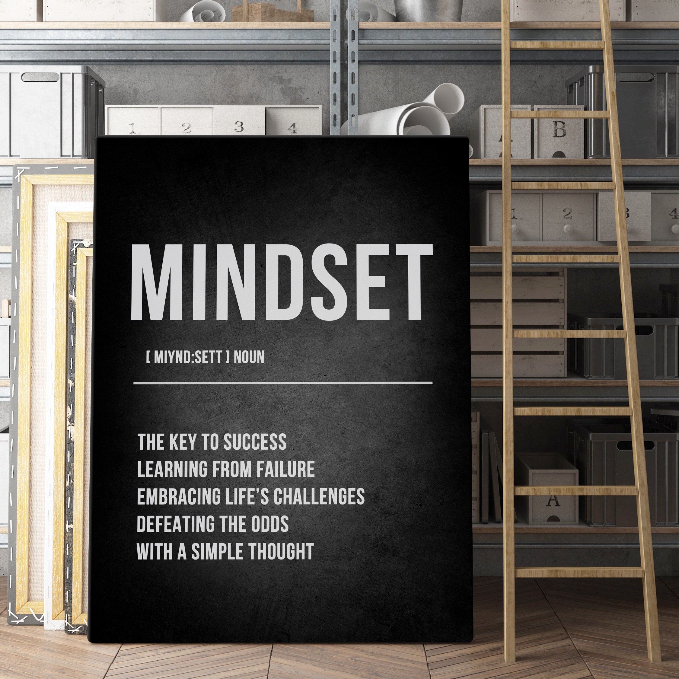 Mindset Definition Print, Gift for Him, Mindset Noun, Motivational ...