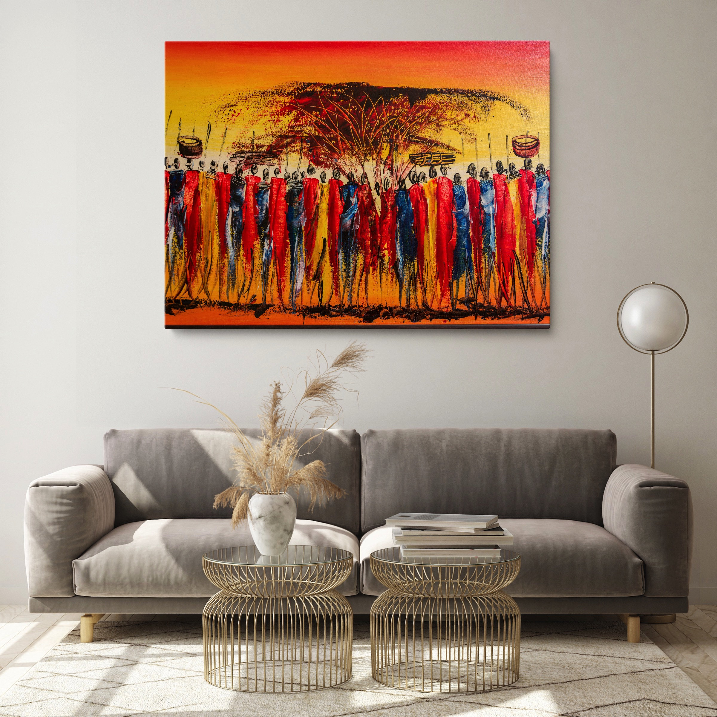 African Art Canvas, Colorful Abstract Art African, Colorful Abstract ...