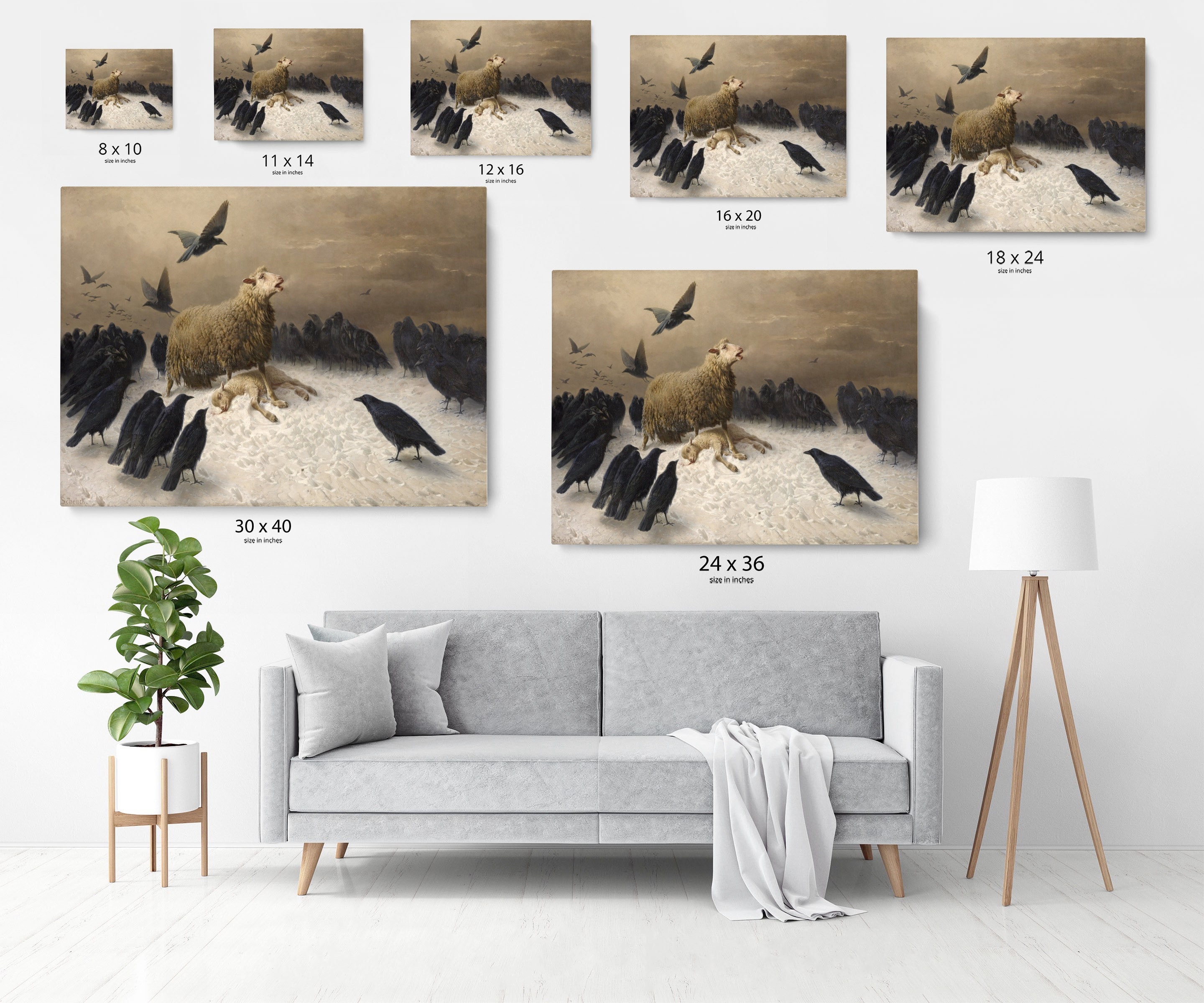 Anguish Sheep and Crows August Friedrich Schenck Famous - Etsy