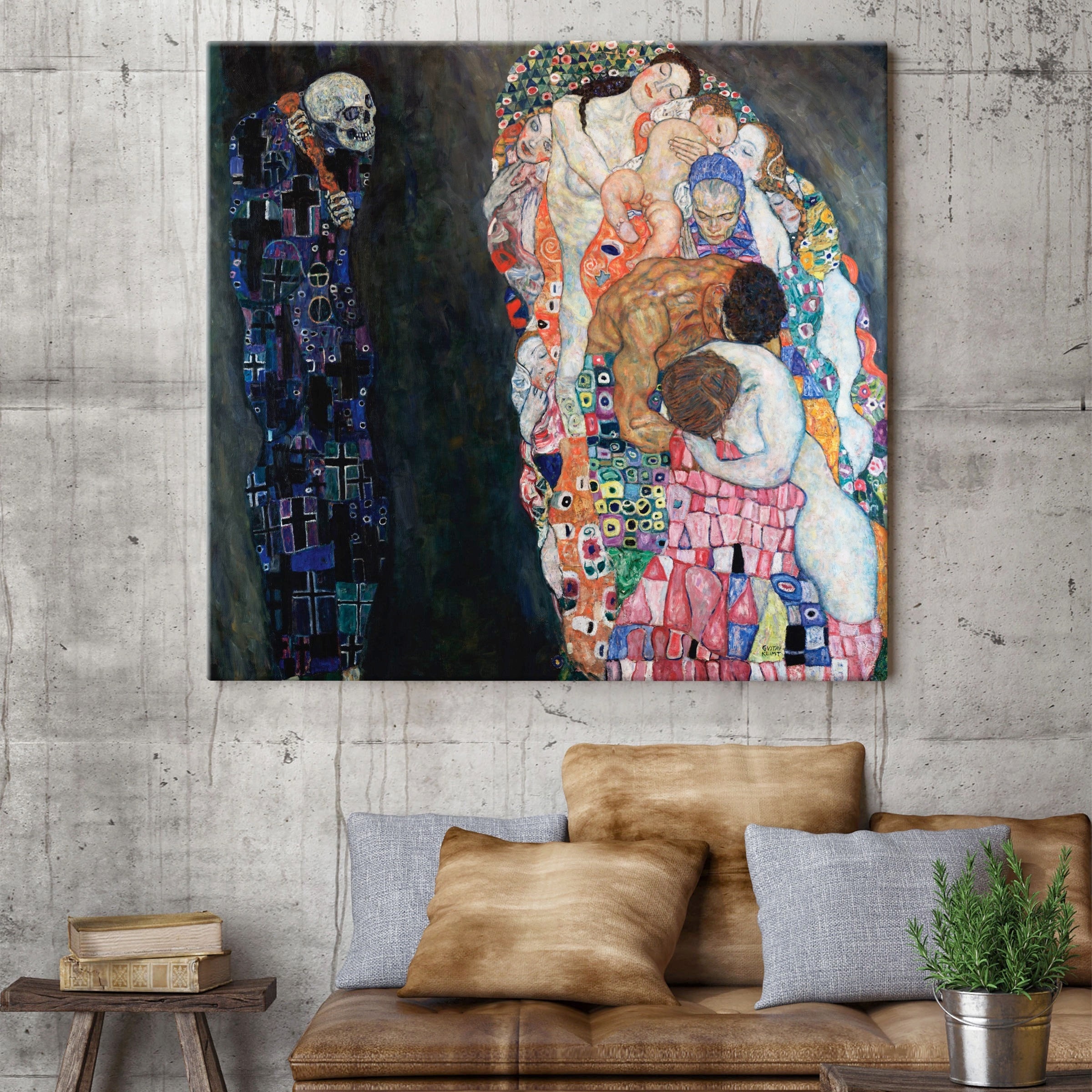 Death and Life Gustav Klimt Canvas Gallery Wrapped High Quality Vibrant ...