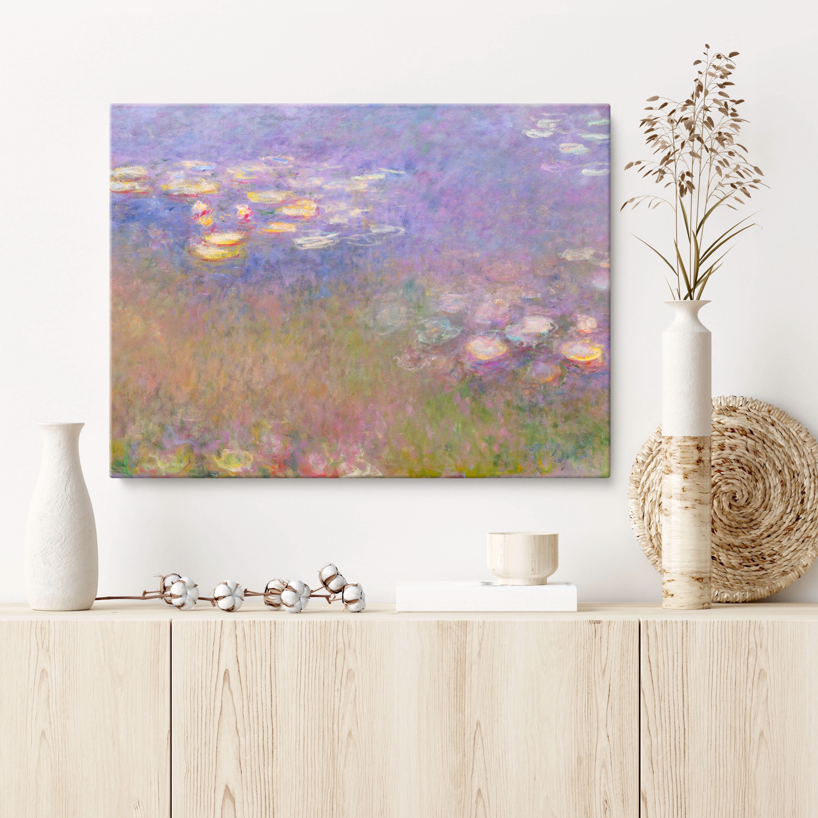 Vintage Claude Monet Water Lilies Canvas, Botanical Wall Art, Claude ...