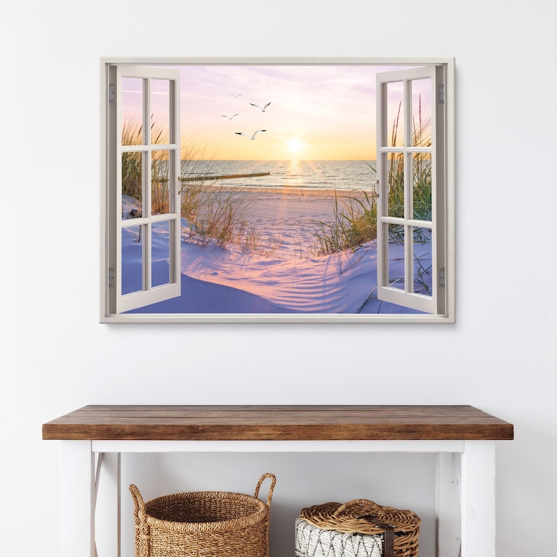 Sand Dune Beach Window View, Window Frame Style Modern, Beach House ...