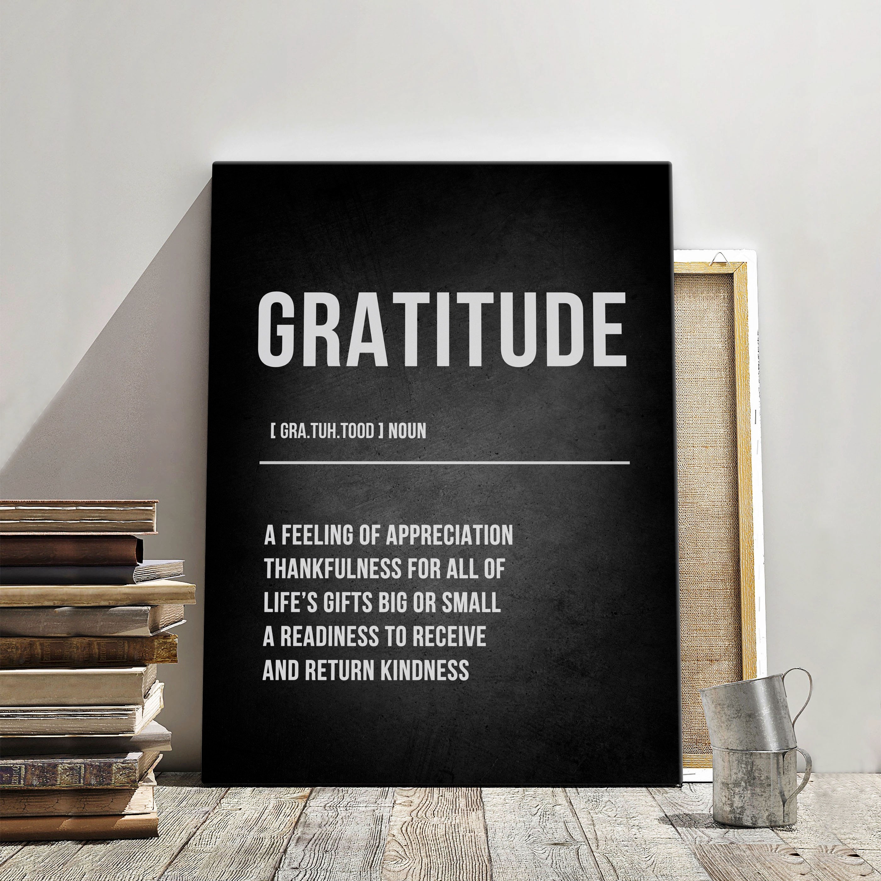 Gratitude Definition Print, Gratitude Print on Canvas, Gift for Him ...