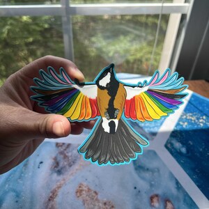 Fly With Pride Waterproof Sticker | Queer LGBT Rainbow Bird Art | Queer ...