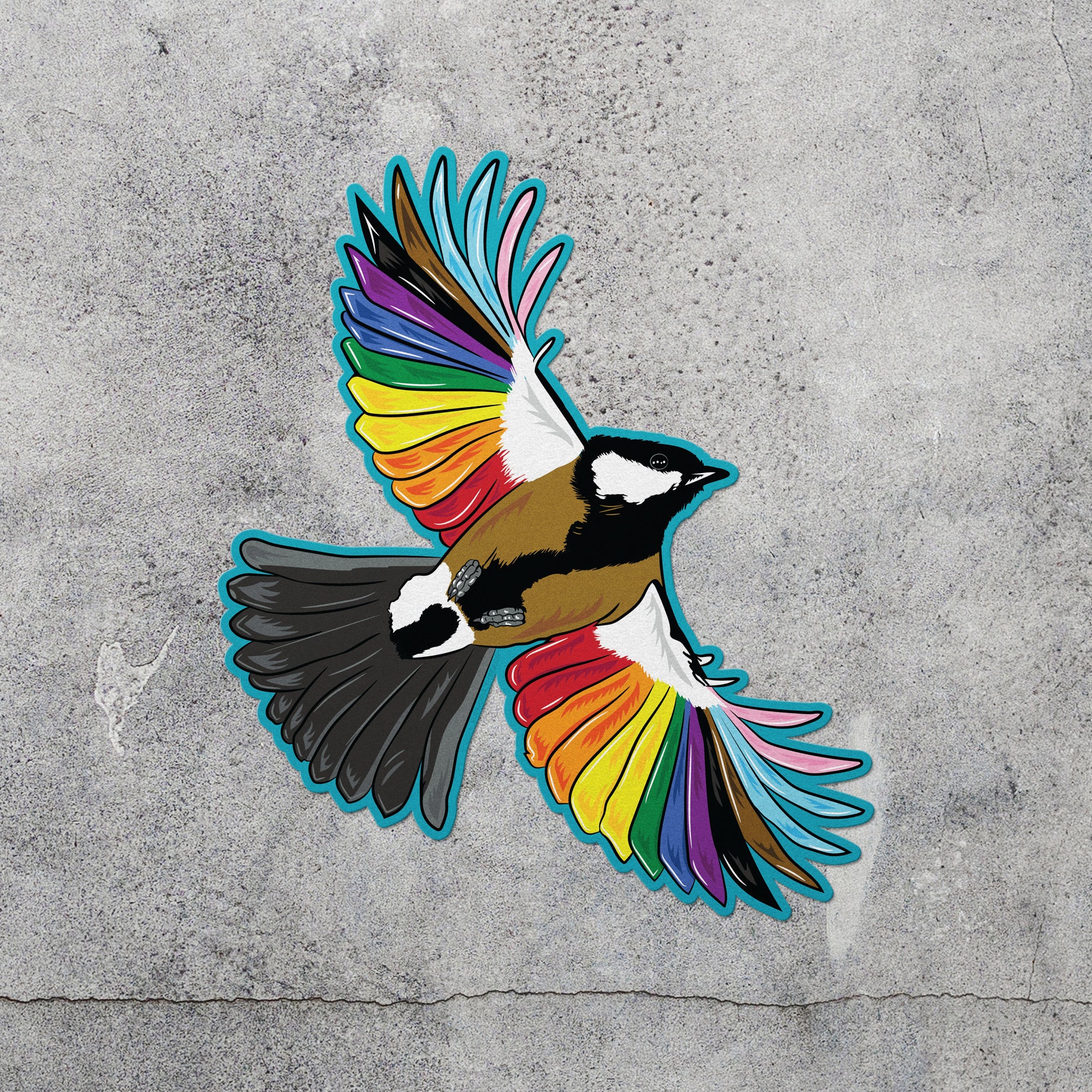 Fly With Pride Waterproof Sticker Queer LGBT Rainbow Bird Sticker Vinyl ...