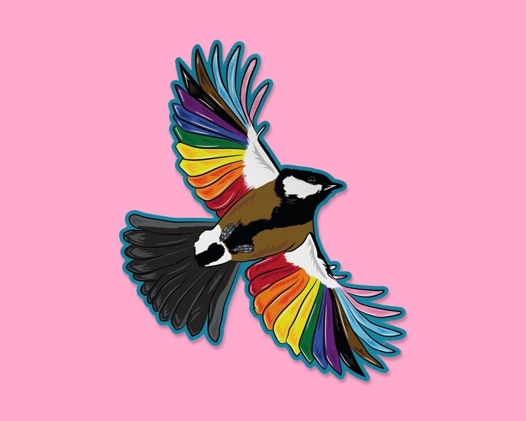 Fly With Pride Waterproof Sticker | Queer LGBT Rainbow Bird Art | Queer ...