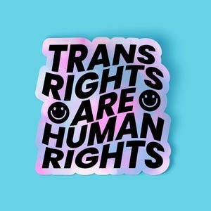 Trans Rights Are Human Rights Tie Dye Sticker Queer LGBT Trans Flag ...