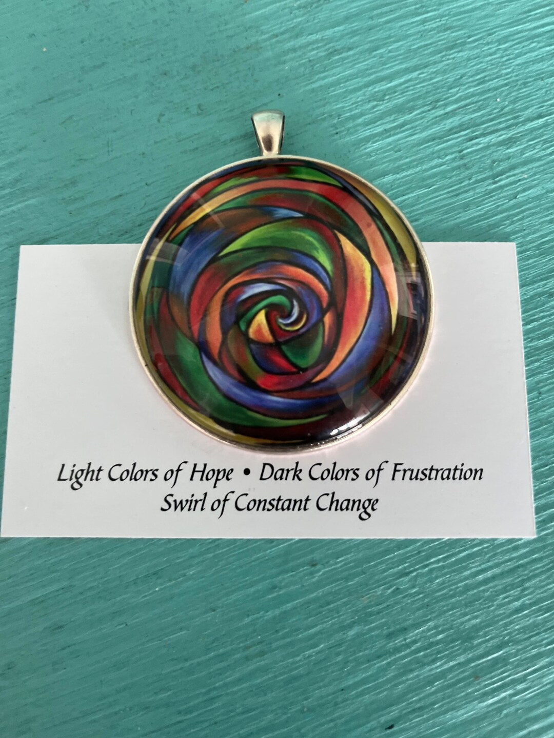 Large 2 Inch Brightly Colored Swirl of Hope Charm With Colorful Variety ...