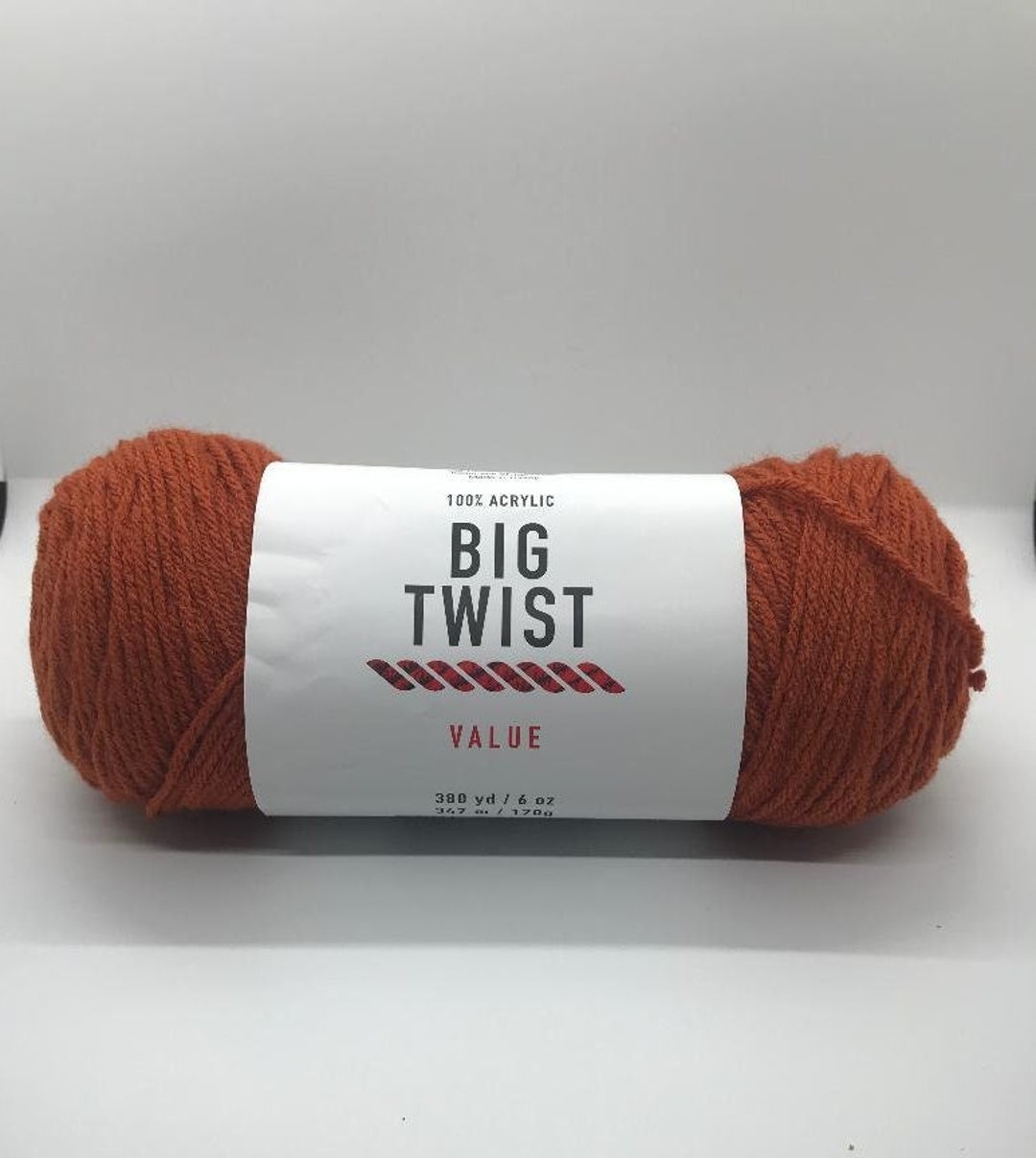Big Twist Value Yarn Rust Acrylic Worsted Weight Yarn Crochet and Knit ...