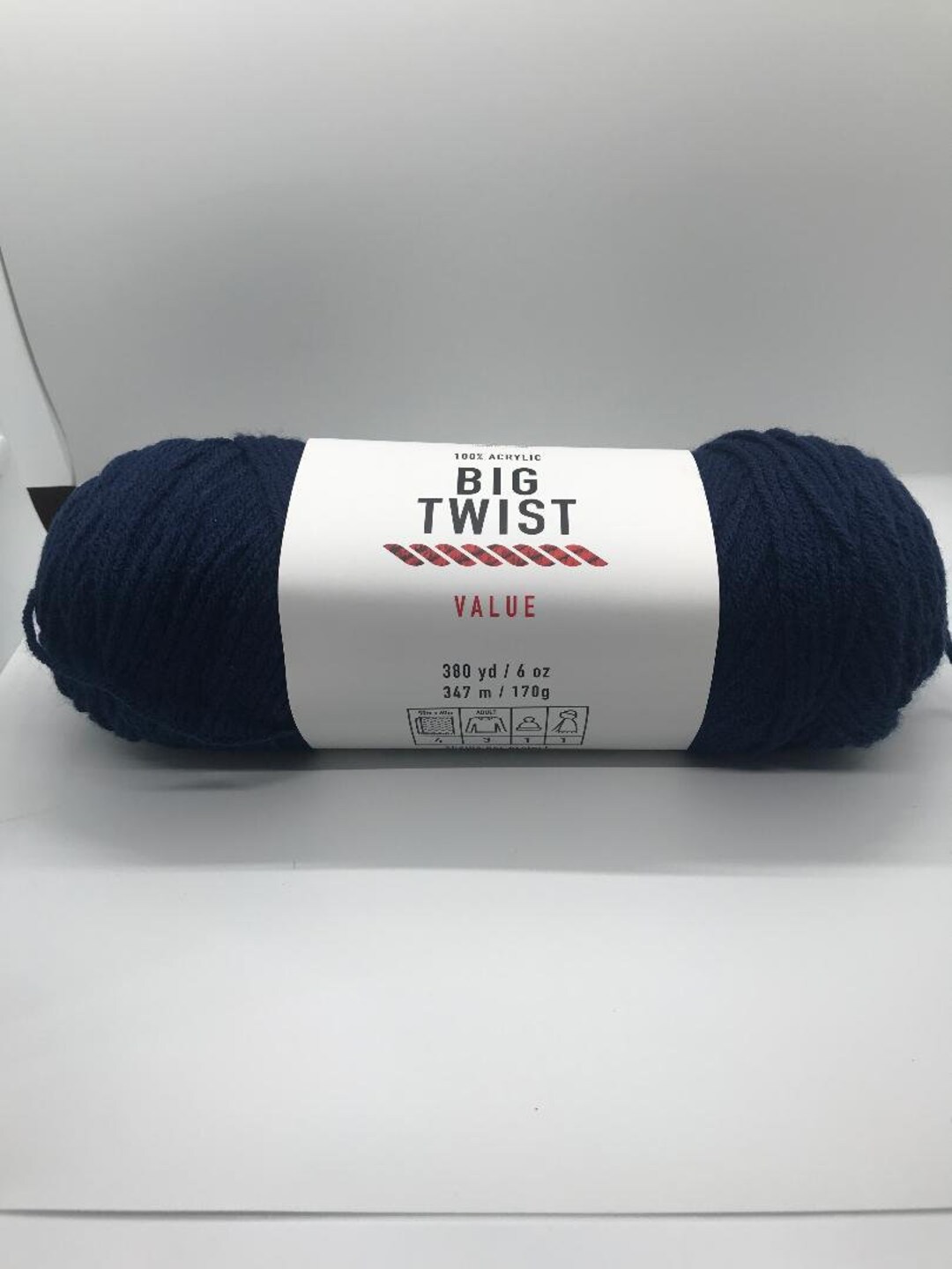 Big Twist Value Yarn Varsity Navy Blue Acrylic Worsted Weight Yarn ...