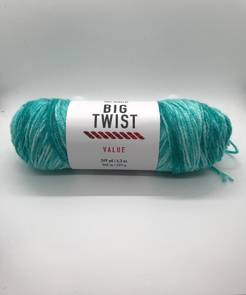 4.3 Oz Ombre Medium Weight Acrylic Value Yarn by Big Twist Aqua Ombre ...