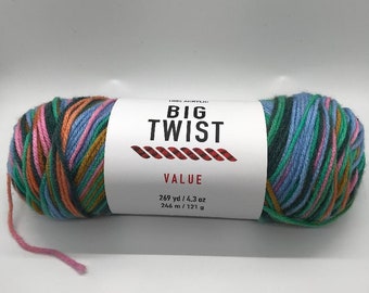 4.3oz Print Medium Weight Acrylic Value Worsted Yarn by Big Twist ...