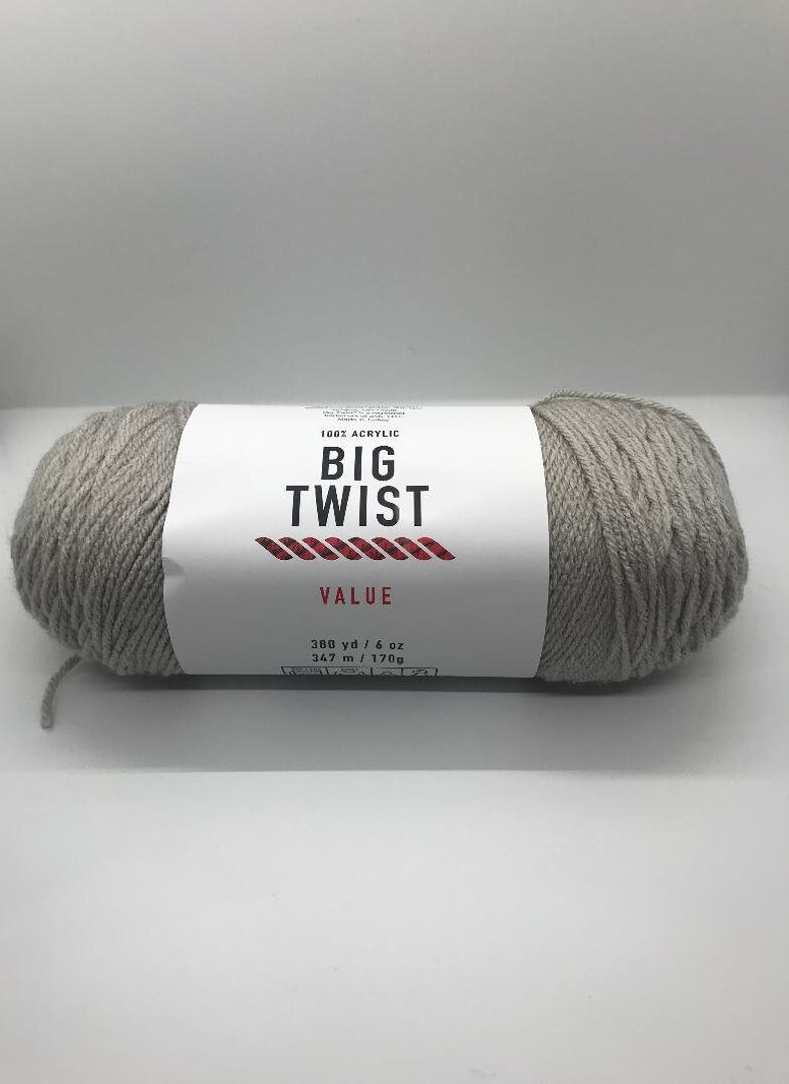 Big Twist Value Yarn Soft Gray Acrylic Worsted Weight Yarn Crochet and ...