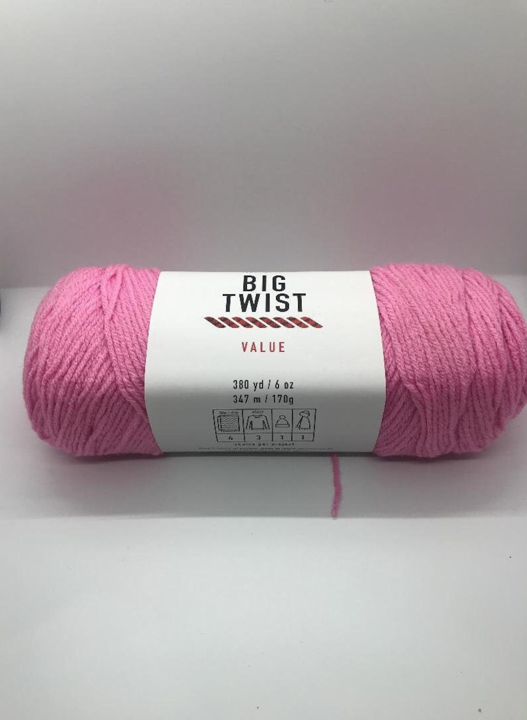 Big Twist Value Yarn Medium Rose Acrylic Worsted Weight Yarn - Etsy