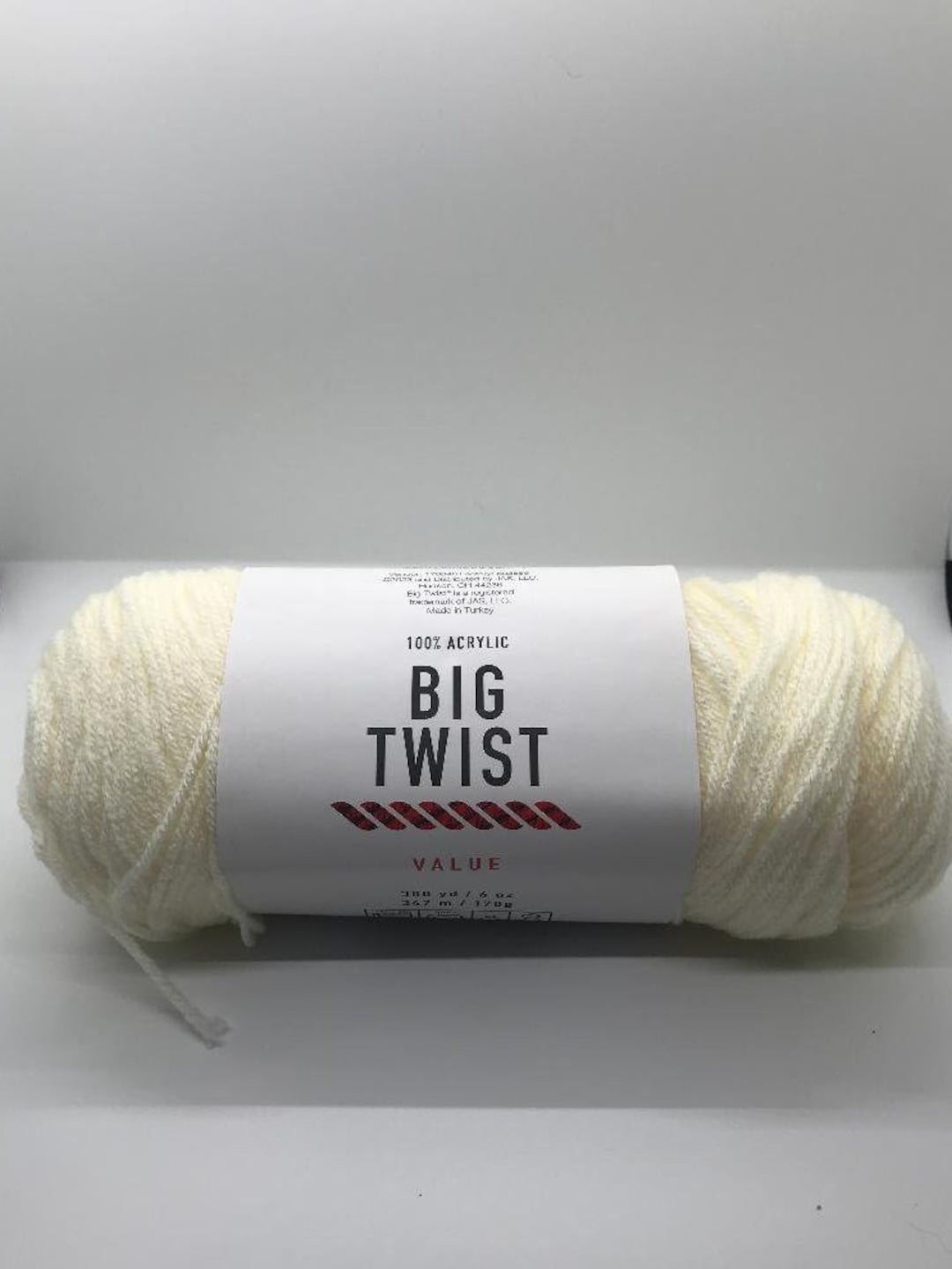 Big Twist Value Yarn- Ivory Acrylic Worsted Weight Yarn- Crochet and ...