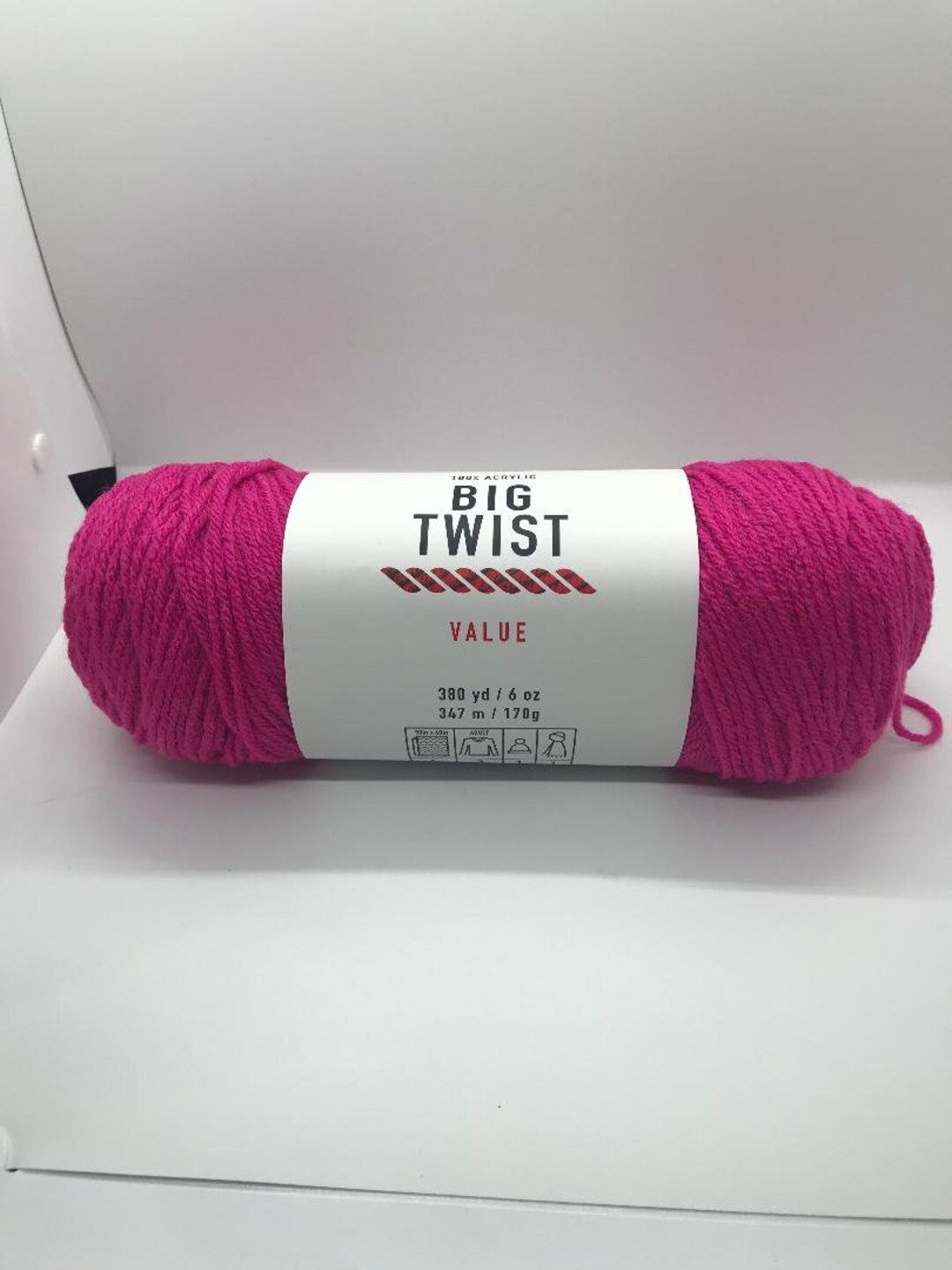Big Twist Value Yarn-magenta Acrylic Worsted Weight Yarn Crochet and ...