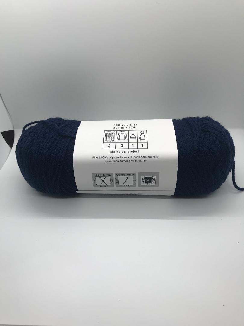 Big Twist Value Yarn Varsity Navy Blue Acrylic Worsted Weight Yarn ...