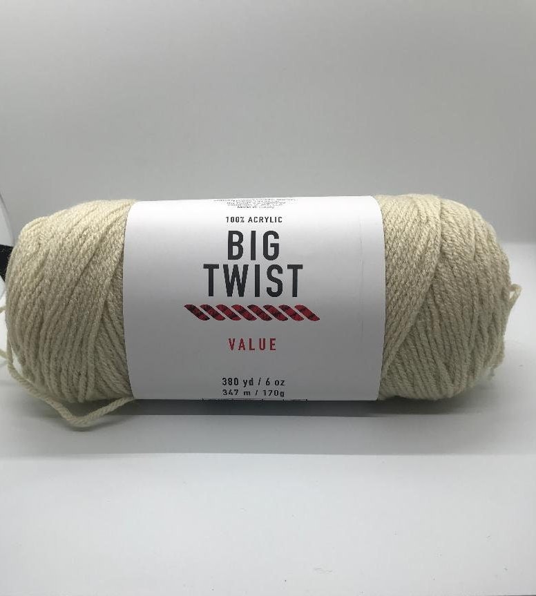 Big Twist Value Yarn Cream Acrylic Worsted Weight Yarn Crochet and Knit ...