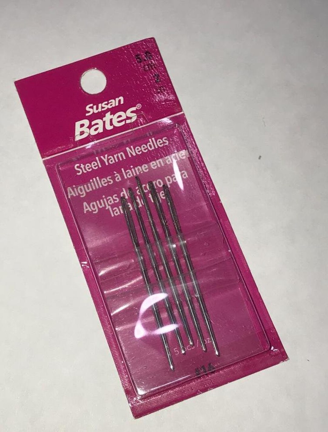 Susan Bates Steel Yarn Needles - Pack of 5 (size 16, 2" Blunt Metal ...
