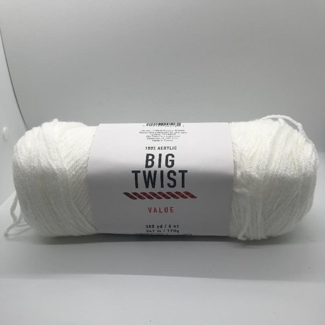Big Twist Value Yarn-white Acrylic Worsted Weight Yarn crochet and Knit ...