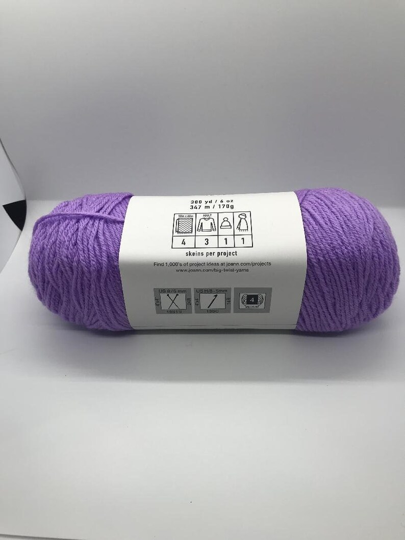 Big Twist Value Yarn Lilac Acrylic Worsted Weight Yarn Crochet and Knit ...