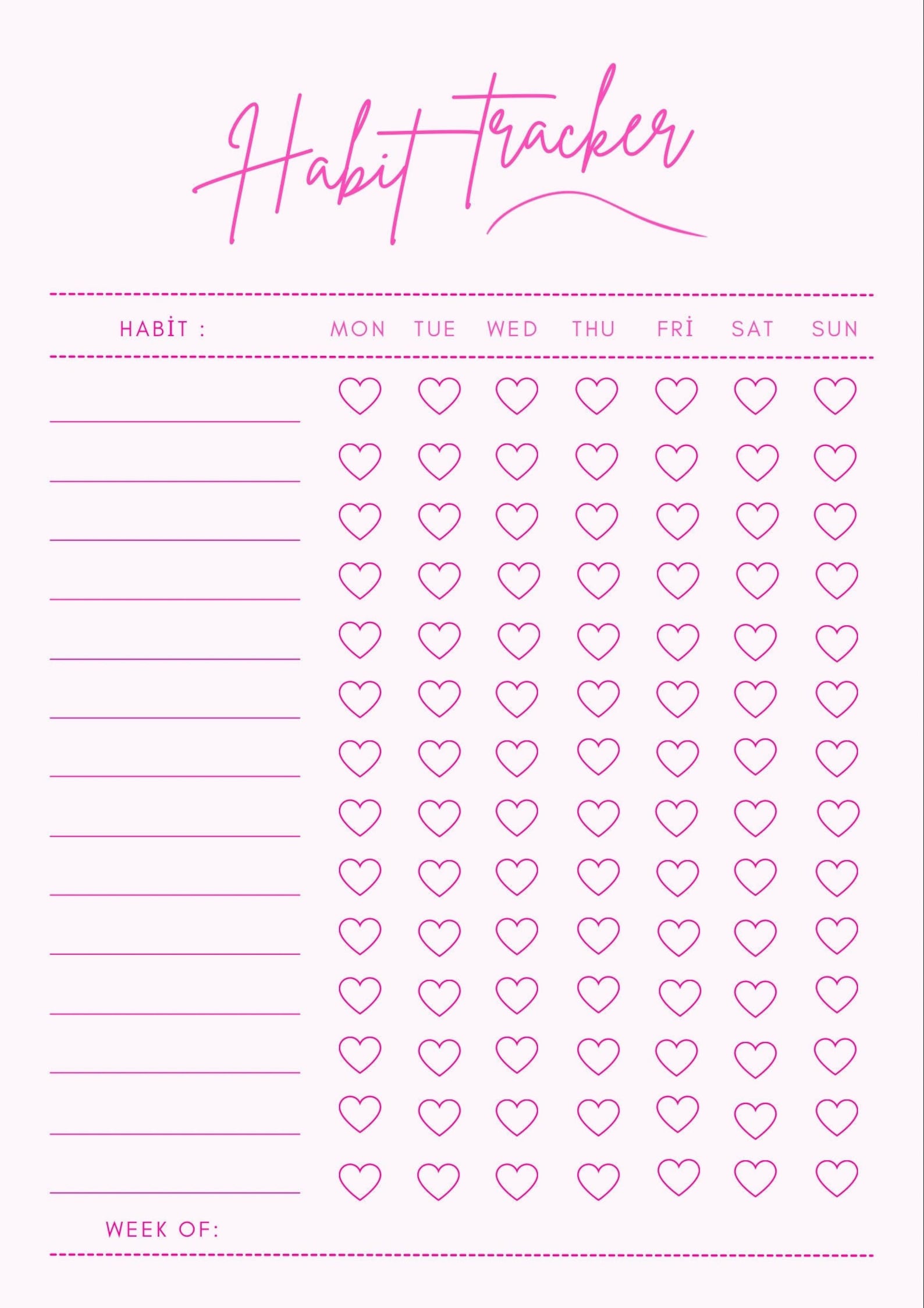 Weekly Habit Tracker Printable, Habit Tracker Template, Routine Tracker ...
