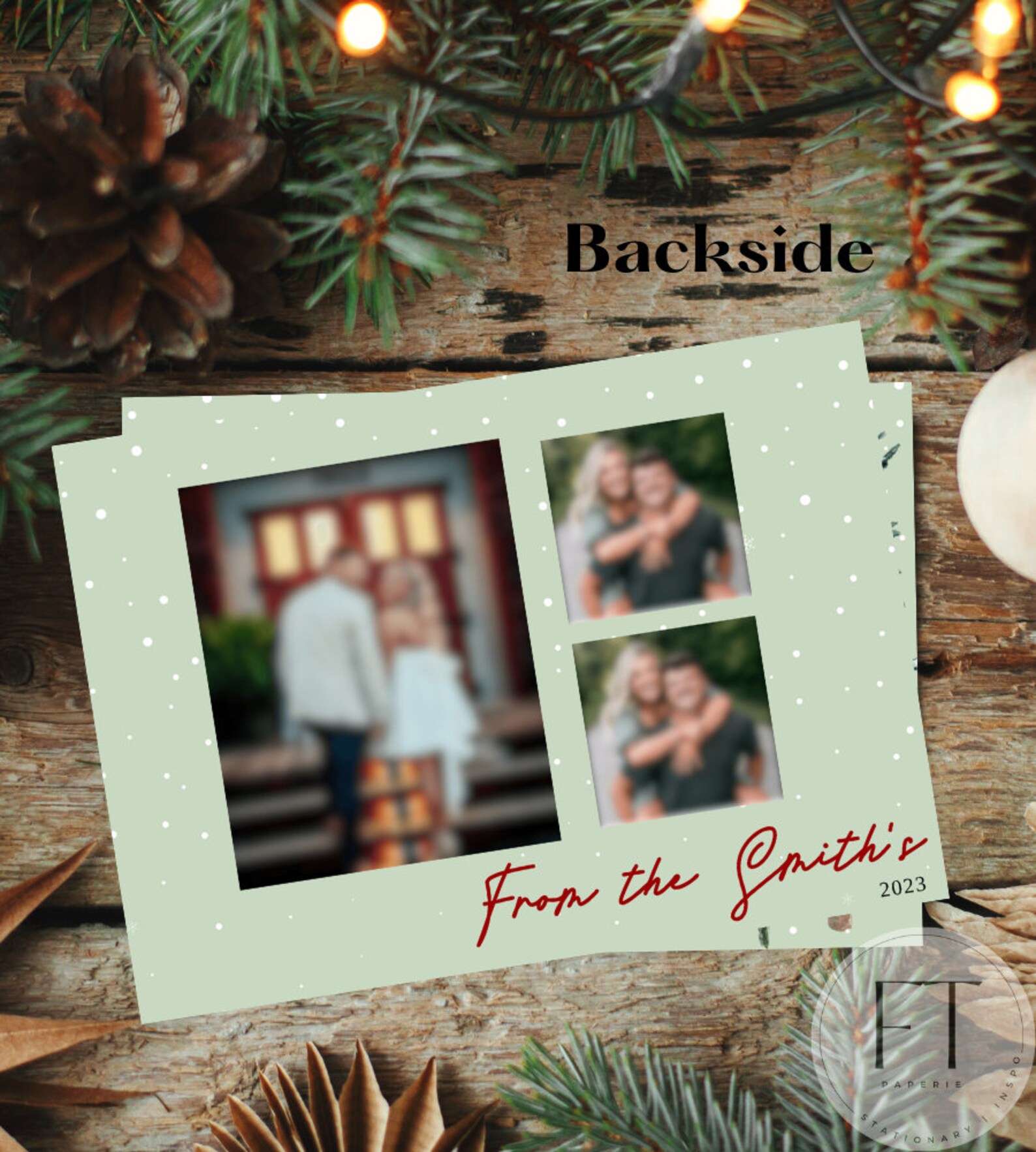 Printable Christmas Card Snowy Christmas Tree Card Snowy Christmas Card ...