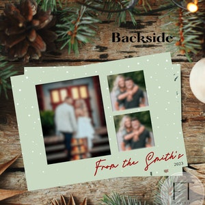 Printable Christmas Card Snowy Christmas Tree Card Snowy Christmas Card ...