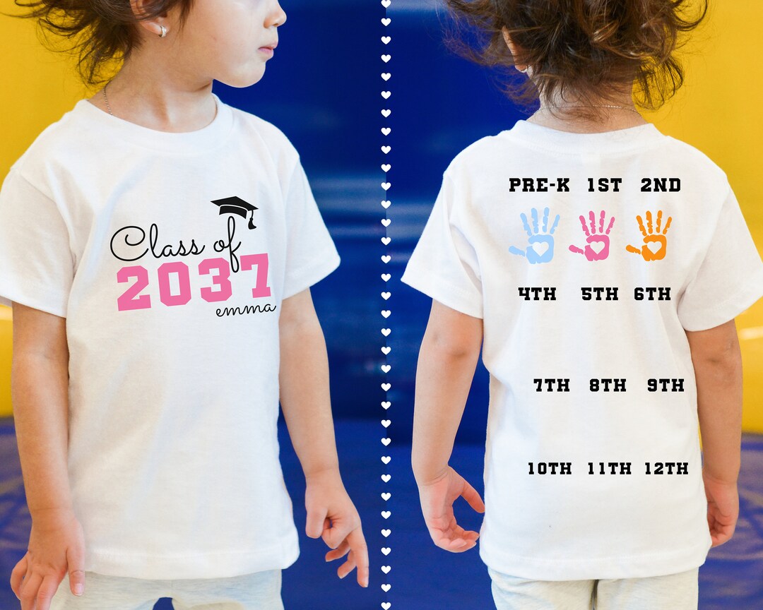 Class of 2037 Handprint Shirt, 2037 Graduation Shirt,first Day of ...