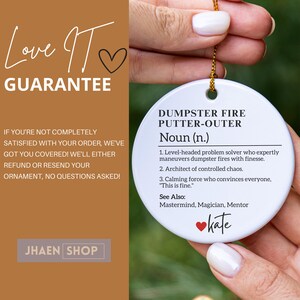 Funny Boss Gift Dumpster Fire Putter-outer Ornament, Definition ...