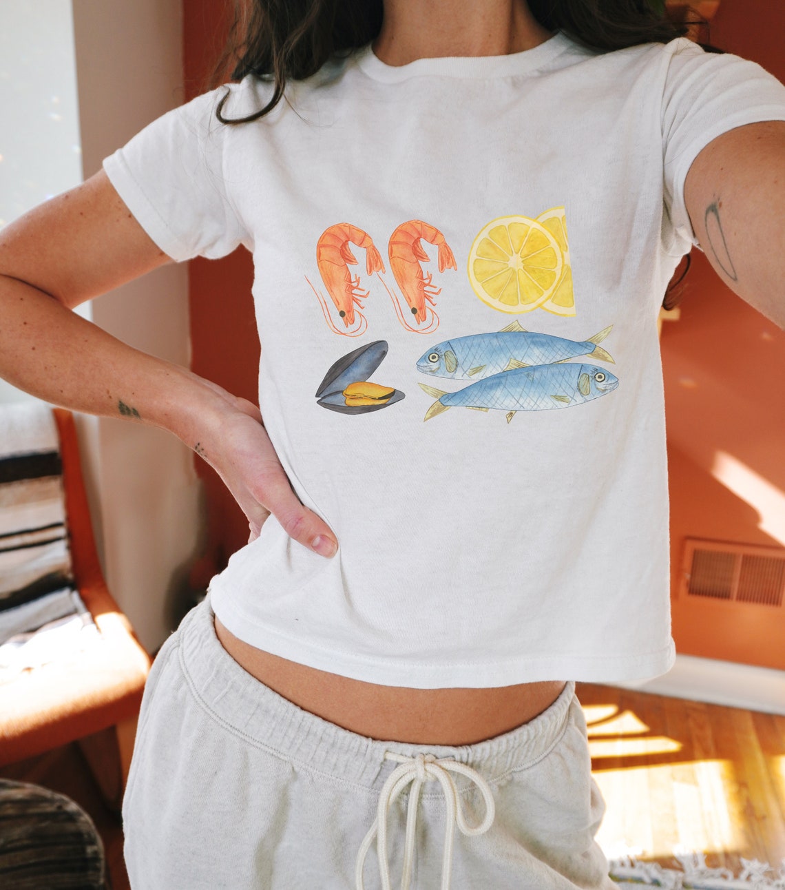 Tin Fish Baby Tee Shirt, Coquette Baby Tee, Scrapbook Baby Tee, Fitted ...