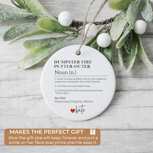 Funny Boss Gift Dumpster Fire Putter-outer Ornament, Definition ...