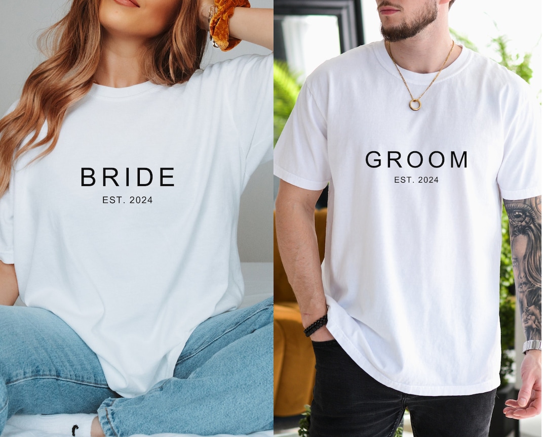 Bride and Groom Shirts,bridal Party Shirts,wedding Party Shirt ...