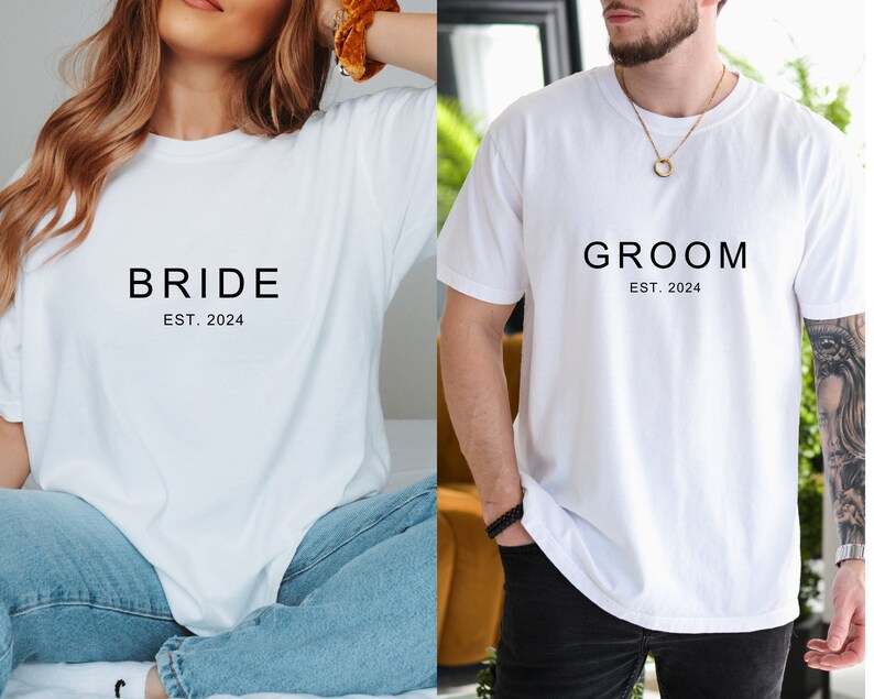 Bride and Groom Shirts,bridal Party Shirts,wedding Party Shirt ...