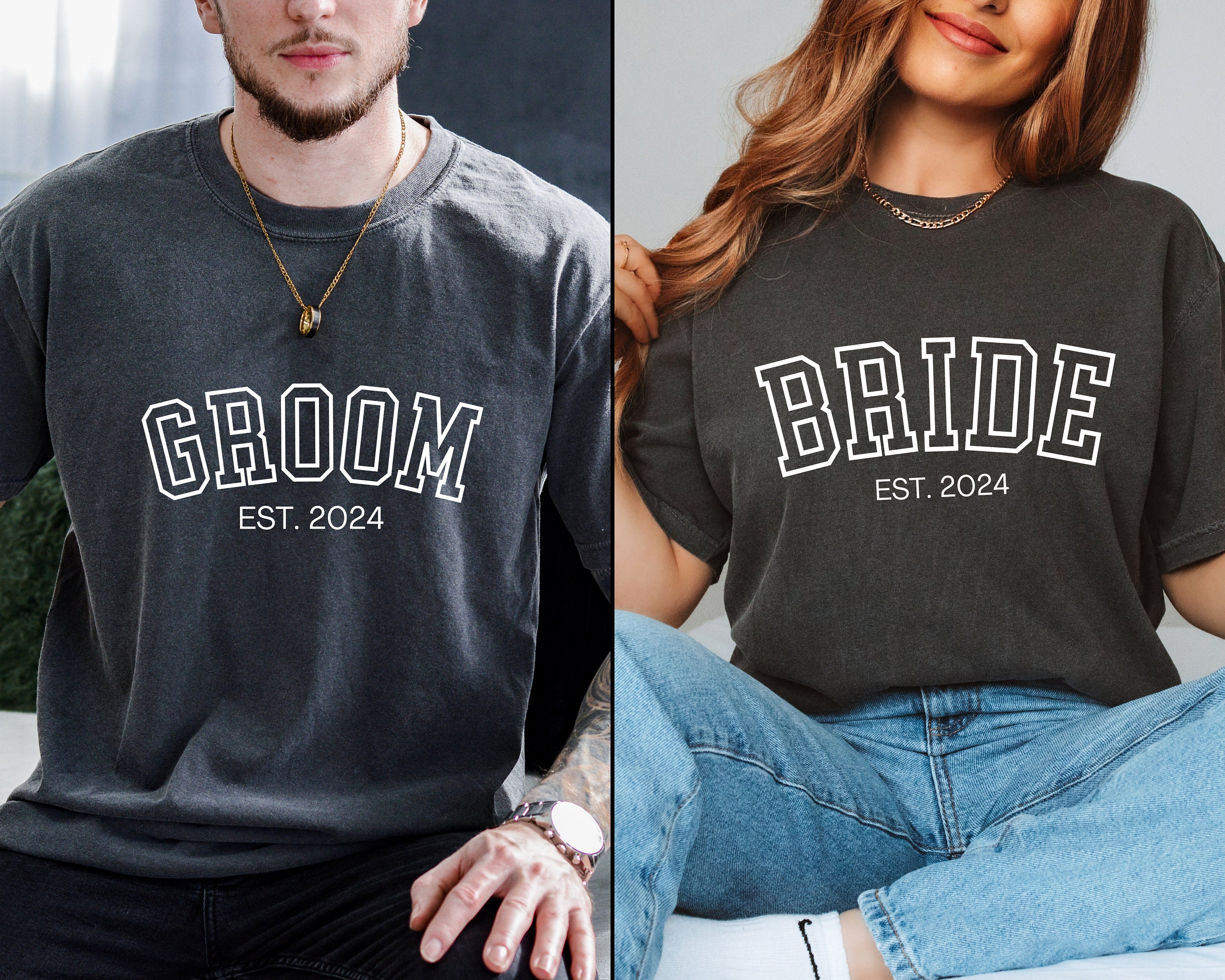 Bride and Groom Shirts,bridal Party Shirts,wedding Party Shirt ...