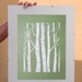 Linocut Print Large Wall Art of Birch Forest - Etsy