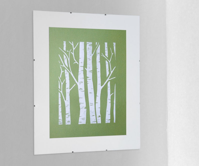 Linocut Print Large Wall Art of Birch Forest - Etsy