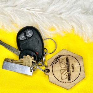 Custom Wooden Keychain Personalized Realtor QR Code Keychain Wooden ...