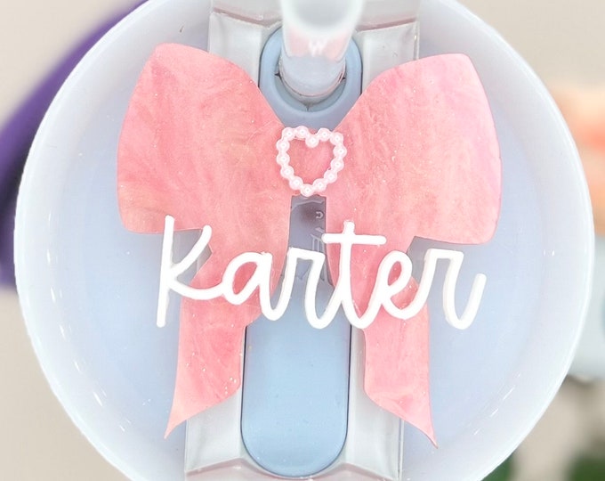 Coquette Skinny Bow Tumbler Plate, Bow Stanley Tumbler Name Tag ...