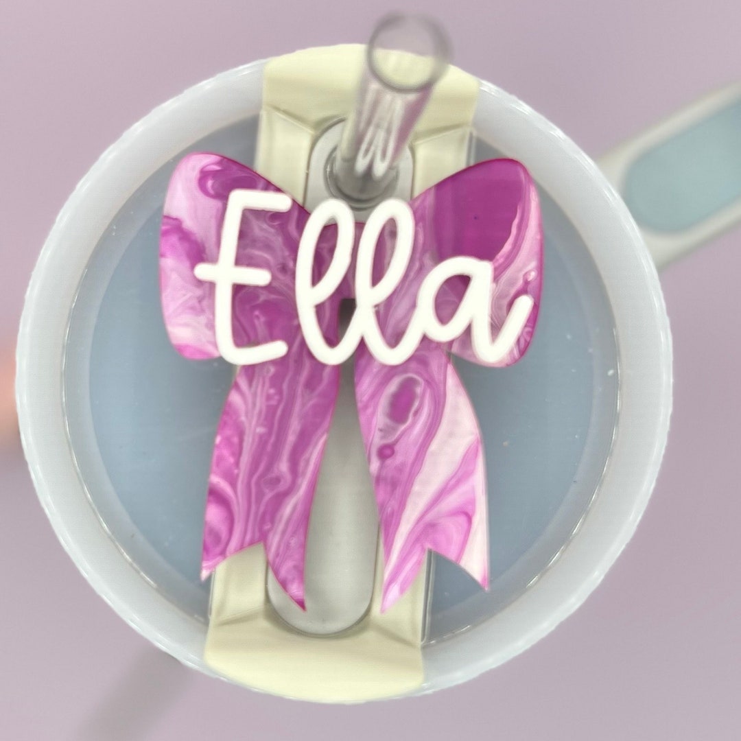 Coquette Nameplate Bow Fits Stanley H2.O 40 Oz 30 Quencher Purple ...