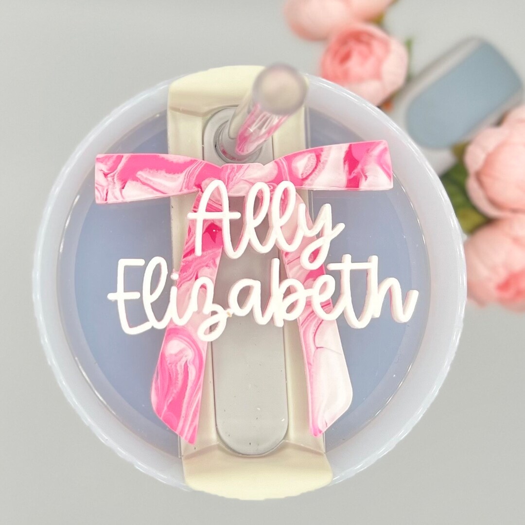 Bow Name Tag Coquette for 40 Oz 30 for Stanley Tumbler Made for H2.O ...
