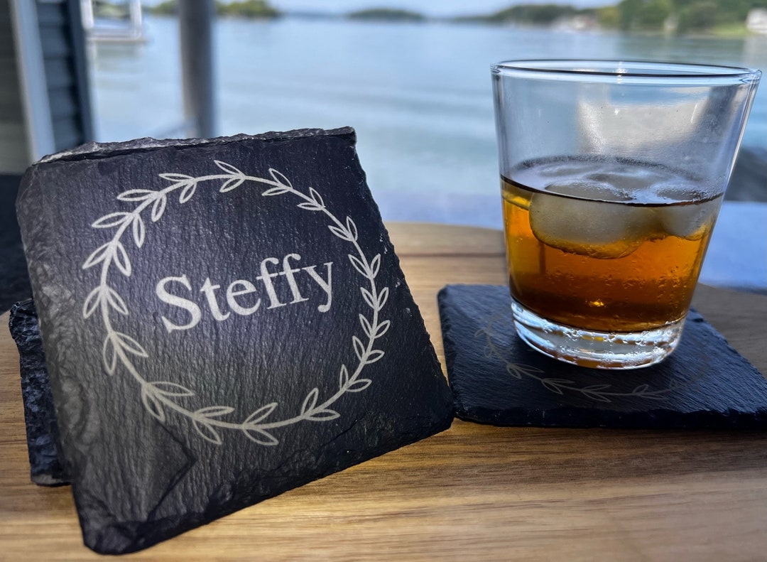Slate Coaster With Custom Lake Map or Monogram Personalized Ideal ...