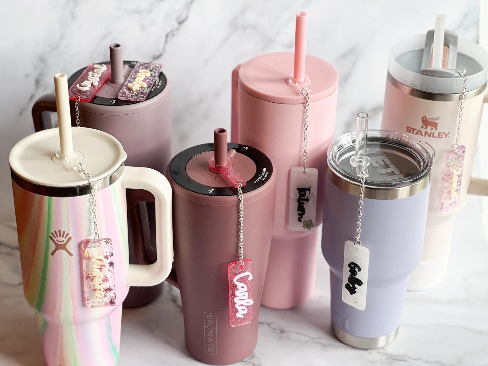 Custom Name Straw Charm Any Tumbler Accessory Cup Name Stocking Stuffer ...