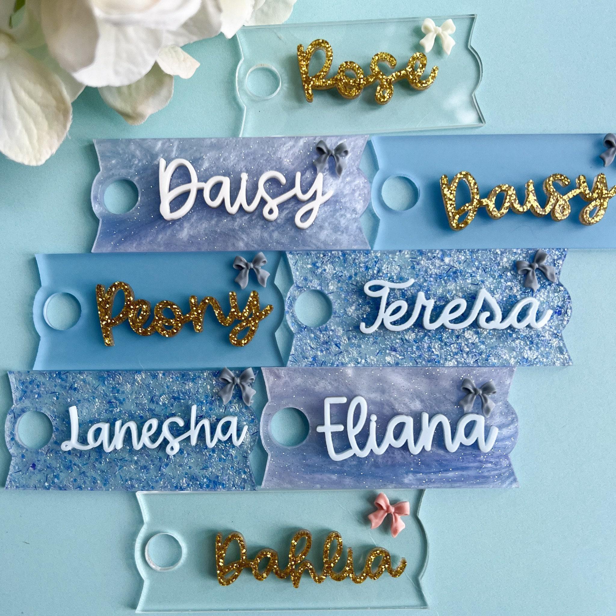 Personalized Acrylic Name Plate: Bow Topper, Stanley H2.O Tumbler ...