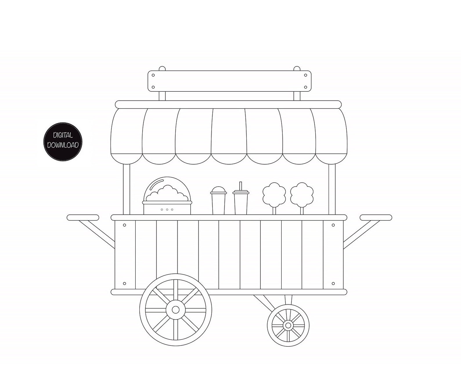 Candy Cart, Cart Clipart, Sweet Cart, Vector Clipart, Market Stall ...