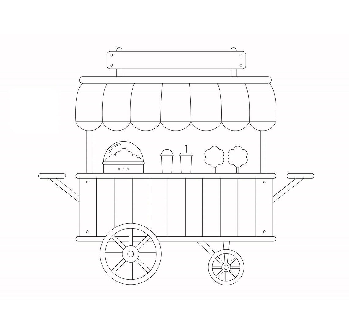 Candy Cart, Cart Clipart, Sweet Cart, Vector Clipart, Market Stall ...