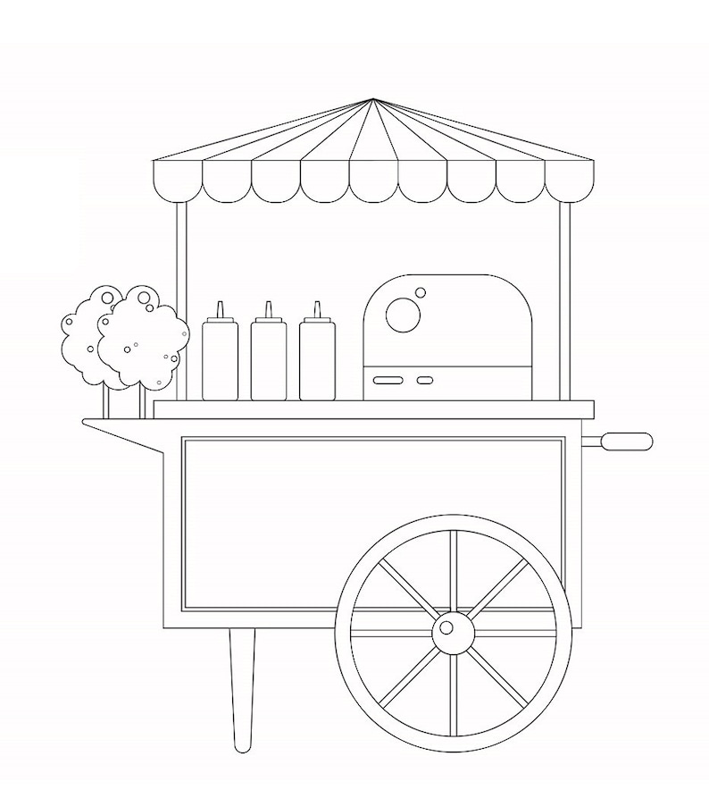 Candy Cart, Cart Clipart, Sweet Cart, Candyfloss, Popcorn Cart, Popcorn ...